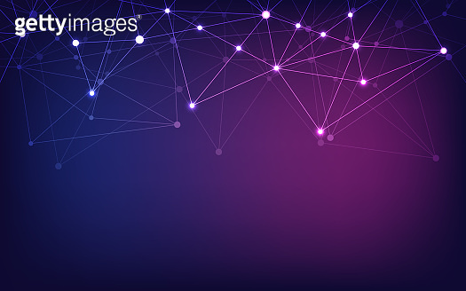 Global network connection. Abstract geometric background with connecting dots and lines. Digital ...