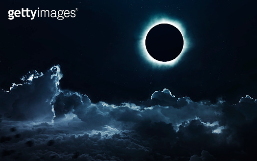 Solar eclipse. Deep space image, science fiction fantasy in high ...