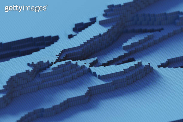 voxel blue blocks abstract background computer generated illustration ...