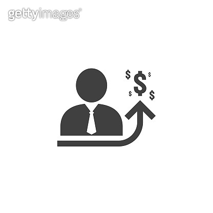 employee salary increase icon on white background with people, arrow up ...