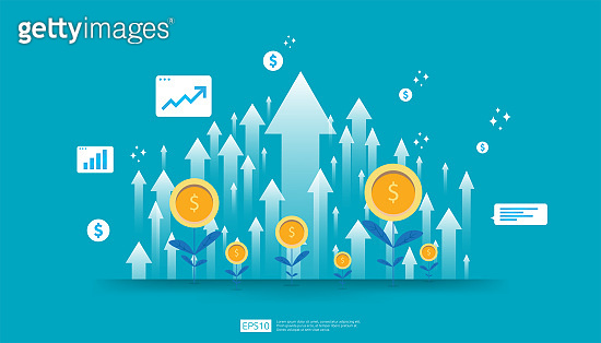 Return on investment ROI, profit opportunity concept. business growth ...