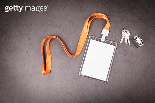 White empty staff identity mockup with lanyard (1167756864) - 게티이미지뱅크