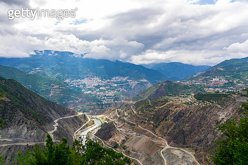 Deriner Dam is a concrete double-curved arch dam on the Coruh River in ...