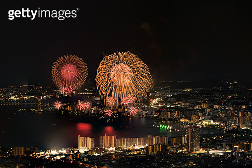 Summer Firework Festival in Biwa lake (Biwako), Otsu city, Shiga ...