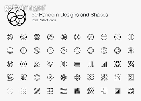 50 Random Designs and Shapes Pixel Perfect Icons (Line Style ...