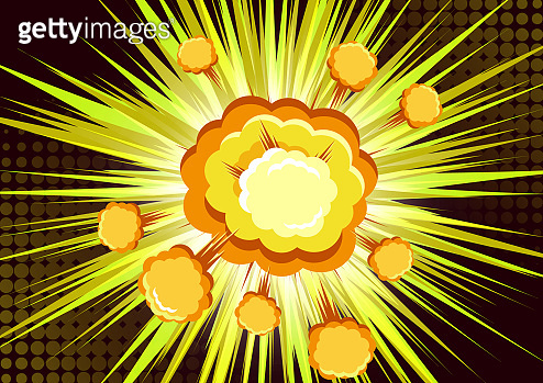 Cartoon vector bomb explosion with smoke. Cartoon style effect boom ...