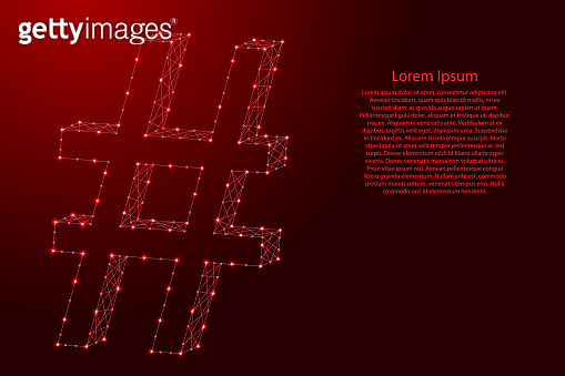 Hashtag sign or sharp, number, octothorpe, lattice, pound from ...
