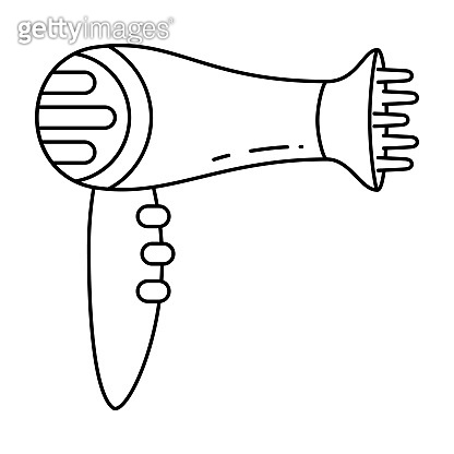 Line art hair dryer with diffuser nozzle. 이미지 (1150600636) - 게티이미지뱅크