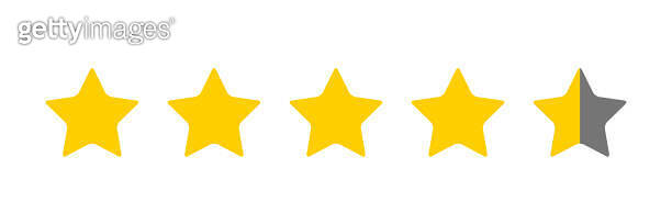 Four And A Half Star Rating Illustration Vector 이미지 (1169299469) - 게티이미지뱅크