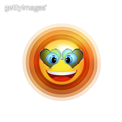 Sunny face smiling character. Cartoon sun smiling with trend sunglasses ...