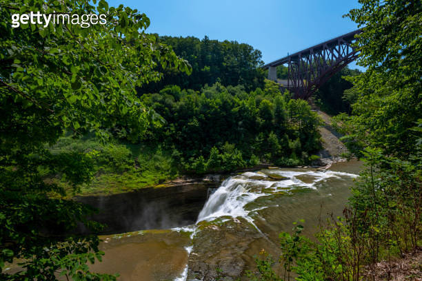 Letchworth State Park: Upper Falls, Genesee Arch Bridge (1167675793 ...