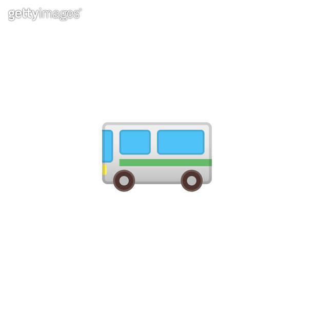 Bus Vector Icon. Isolated Bus Passenger Car Cartoon Style Emoji ...