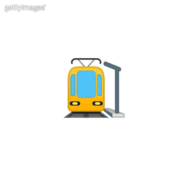 Tram Vector Icon. Isolated Tramway Station, Public Transportation Emoji ...