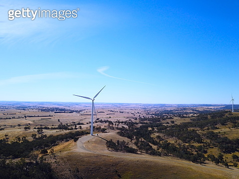 Wind Turbines in the NSW Country Side between Sydney and Melbourne 이미지 ...