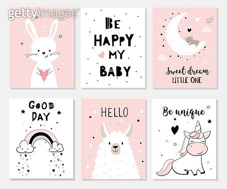 Cute posters with little animals 이미지 (1152979715) - 게티이미지뱅크