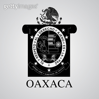 Silhouette of Oaxaca Coat of Arms. Mexican State. Vector illustration ...