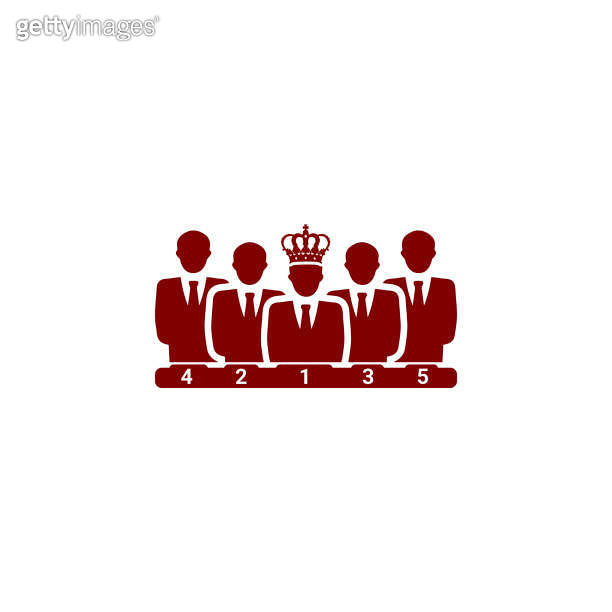Award, business rank, success, team, winner, crown on head maroon color ...