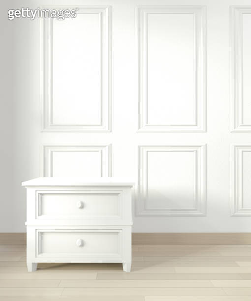 Empty modern contemporary room and design wall with molding .3D ...