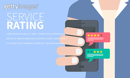 Service rating banner. Concept of feedback, testimonials messages and ...