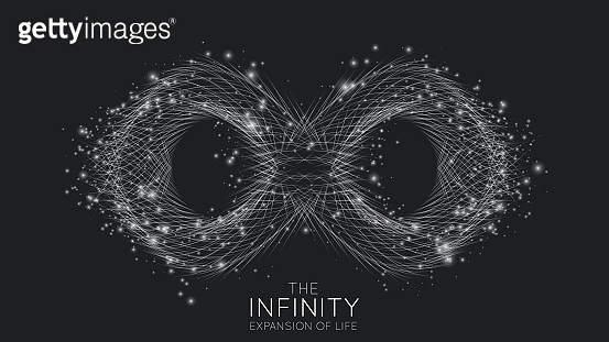 Infinity expansion of life. Vector infinity sign explosion background ...
