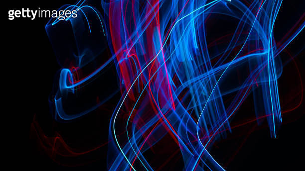 multicolor led light painting round trails abstract background 이미지 ...