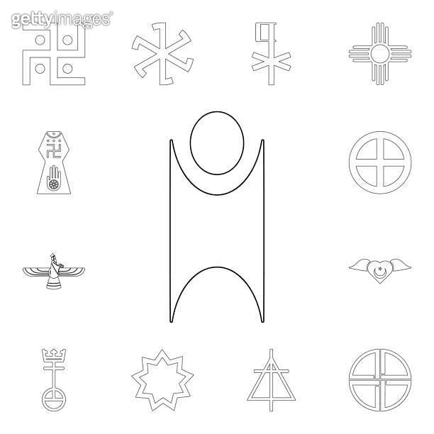 religion symbol, humanism outline icon. element of religion symbol ...