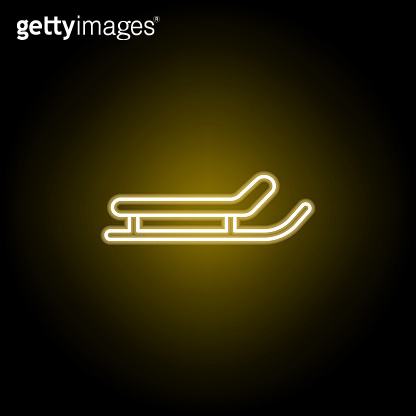 sled icon in neon style. Signs and symbols can be used for web, logo ...