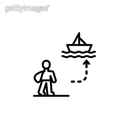 refugee ship migration outline icon. element of migration illustration ...