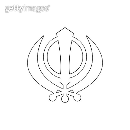 religion symbol, Sikhism outline icon. Element of religion symbol ...