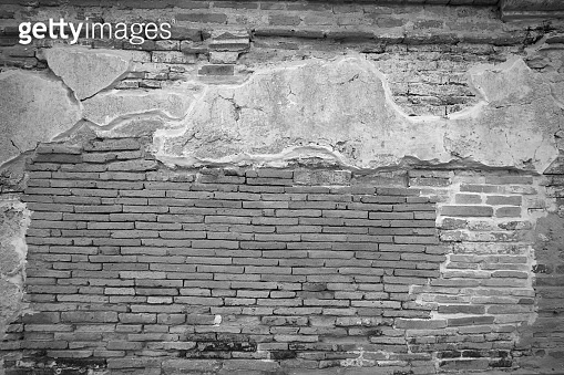 Old brick cement wall texture grey black horizontal block which are ...