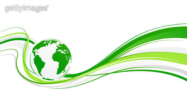 Earth globe with abstract waves isolated on white background. Vector ...