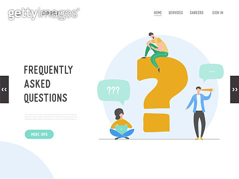 Landing page of Frequently asked questions concept. Question answer ...