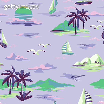 retro_background_island_3 이미지 (1158093940) - 게티이미지뱅크