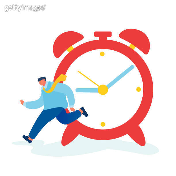 Time as Valuable Life Resource Concept. Hurrying Businessman Running ...