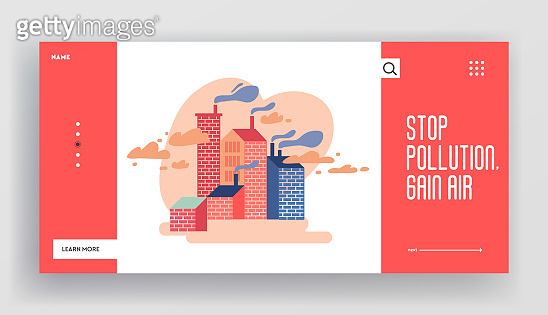 Environment Gas Pollution Website Template, Industry Factory Smog ...
