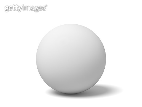 3d close-up rendering of white ping pong ball on white background ...