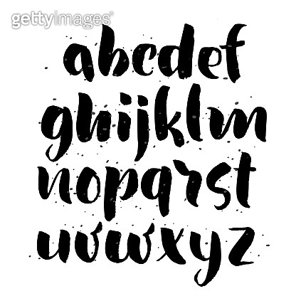 Vector Brush Style Hand Drawn Alphabet watercolor Font. Calligraphy ...