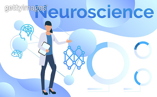 Neuroscientist conducting brain research landing template 이미지 ...