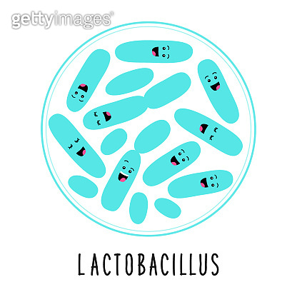 Funny probiotics bacteria family cartoon characters isolated on white ...