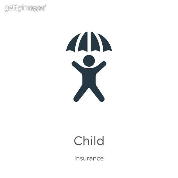 Child icon vector. Trendy flat child icon from insurance collection ...