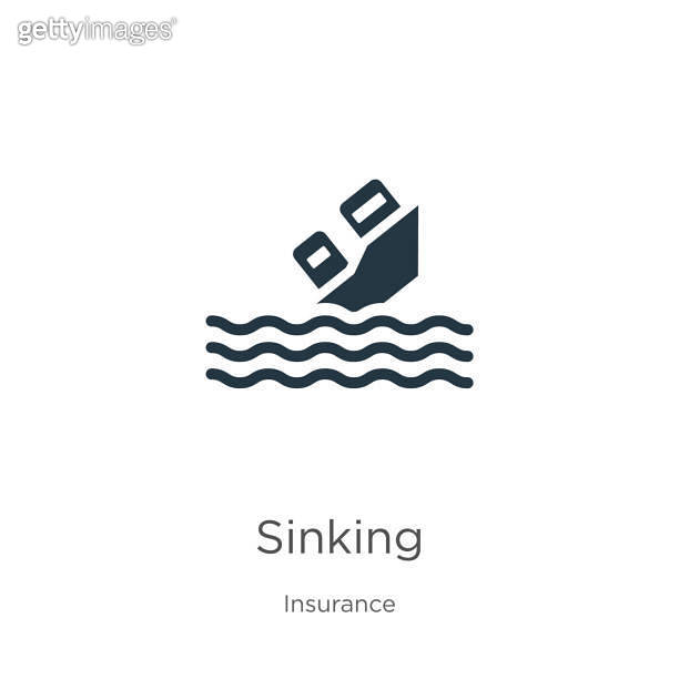 Sinking icon vector. Trendy flat sinking icon from insurance collection ...