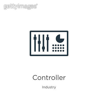 Controller icon vector. Trendy flat controller icon from industry ...