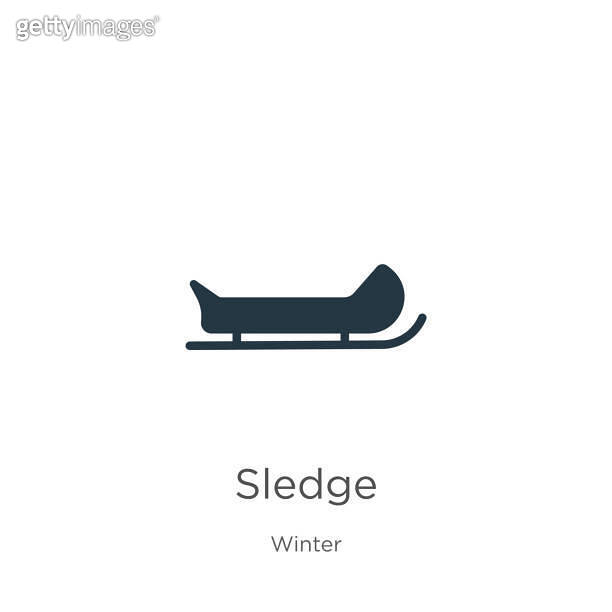 Sledge icon vector. Trendy flat sledge icon from winter collection ...