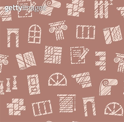 Finishing materials, construction, seamless pattern, pencil hatching ...