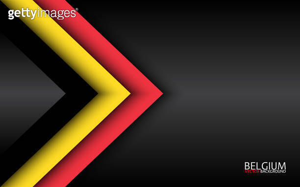 Modern vector overlayed arrows with Belgian colors and grey free space ...
