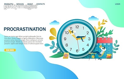 Procrastination vector website landing page design template 이미지 ...