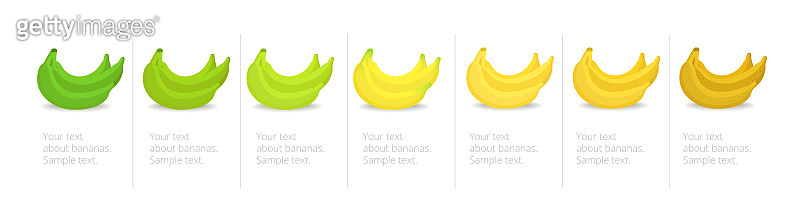 Banana ripeness stages infographics chart. Bunch of bananas colour ...