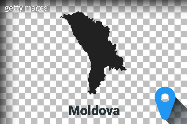 Map of Moldova, black map on a transparent background. alpha channel ...
