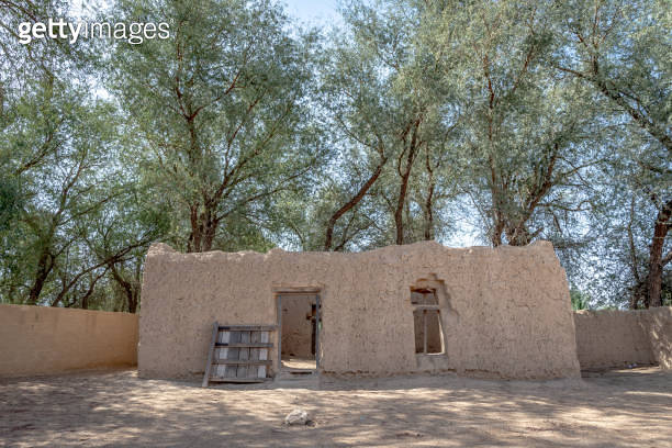 Closer view of Al Dahiri house, abandoned traditional arabian house, Al ...