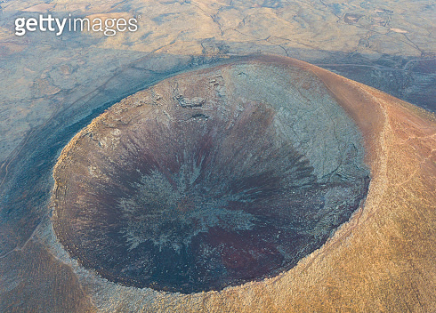 aerial view of the deep cauldron volcano in fuerteventura (1135174793 ...